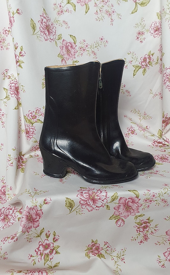 Original 1930s 1940s rain overshoes rubber galoshes T… - Gem