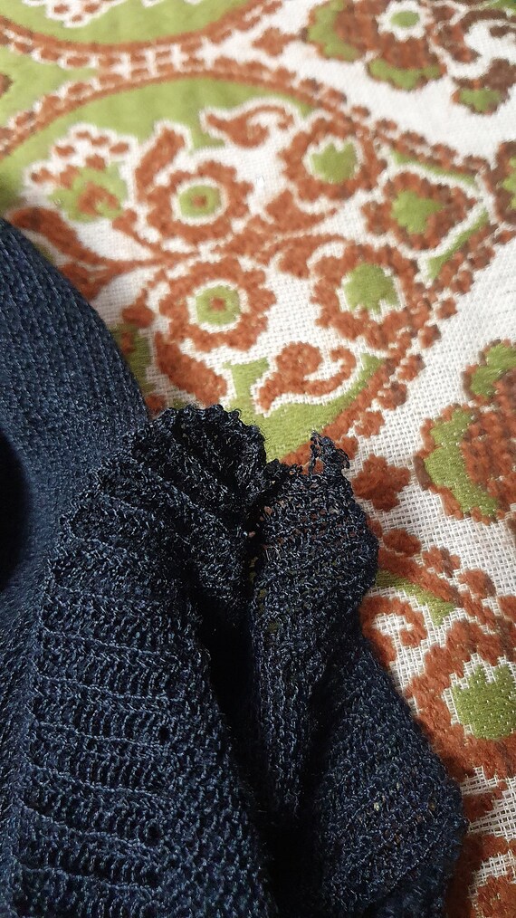 Vintage knit black frilly shortsleeve shrug/bolero ja… - Gem