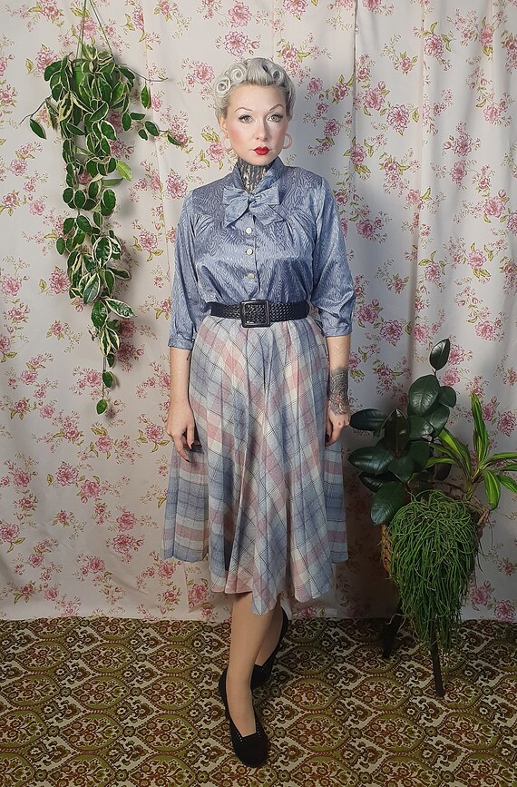 Vintage slate blue gray wood grain pattern polyester … - Gem