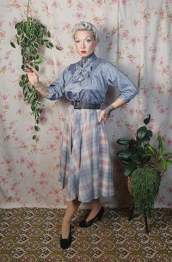 Vintage slate blue gray wood grain pattern polyester … - Gem