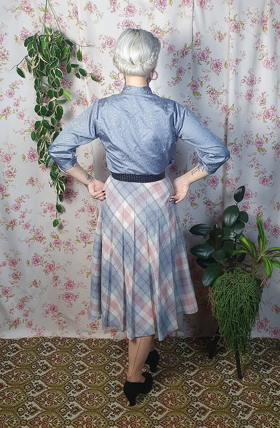 Vintage slate blue gray wood grain pattern polyester … - Gem