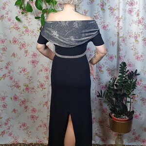 Slinky 30s Style Mermaid Body Hugging Open Cowl Neckline Silver ...