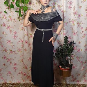 Slinky 30s Style Mermaid Body Hugging Open Cowl Neckline Silver ...