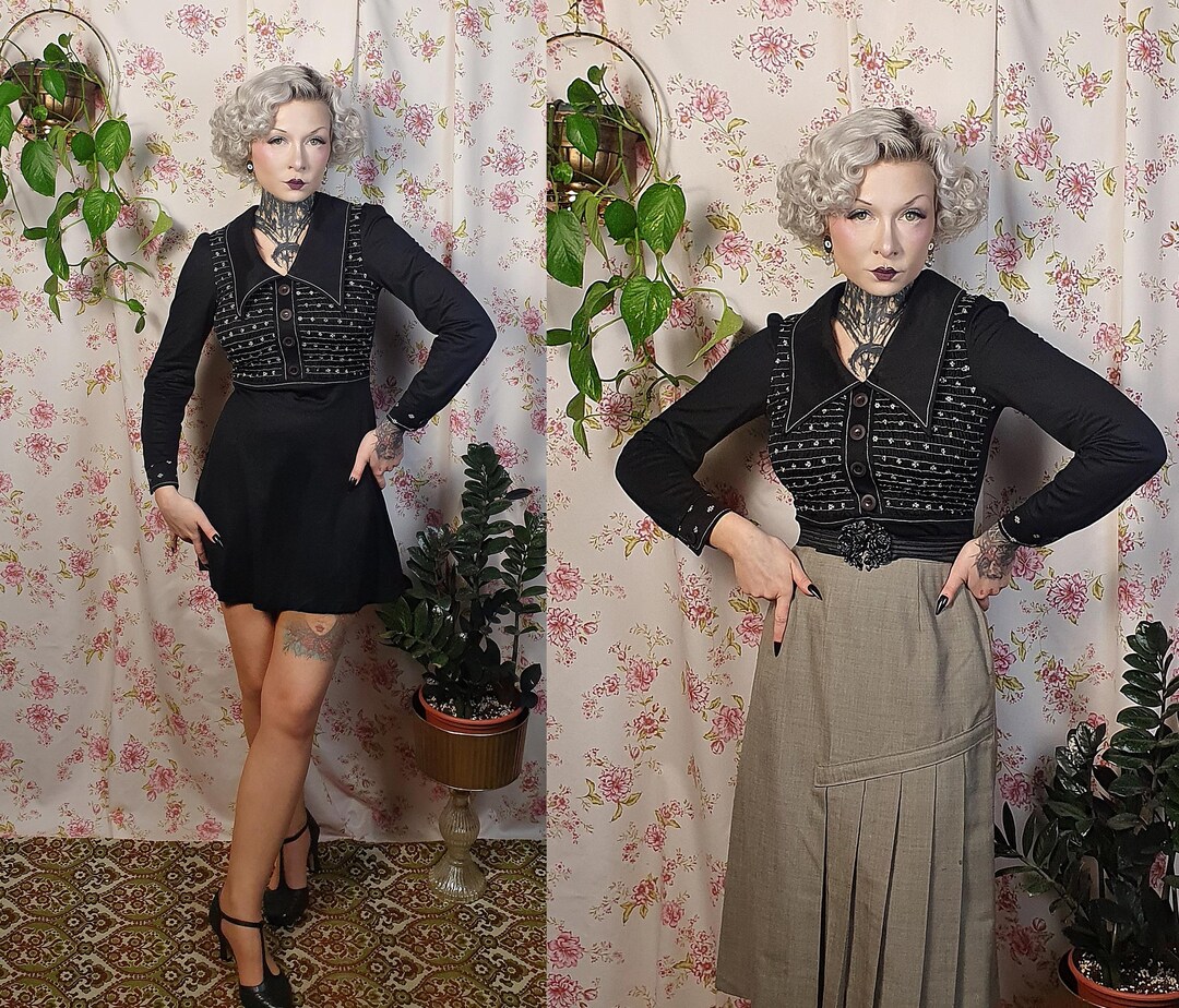 Pointy Collar Original 60s Babydoll Black and White Pointy Collar ...