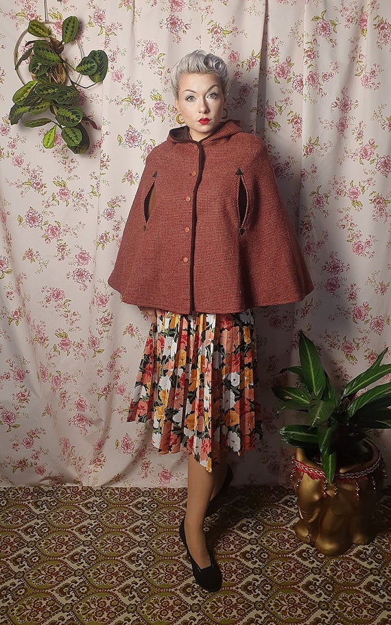 Vintage 1950s cape, autumn - Gem