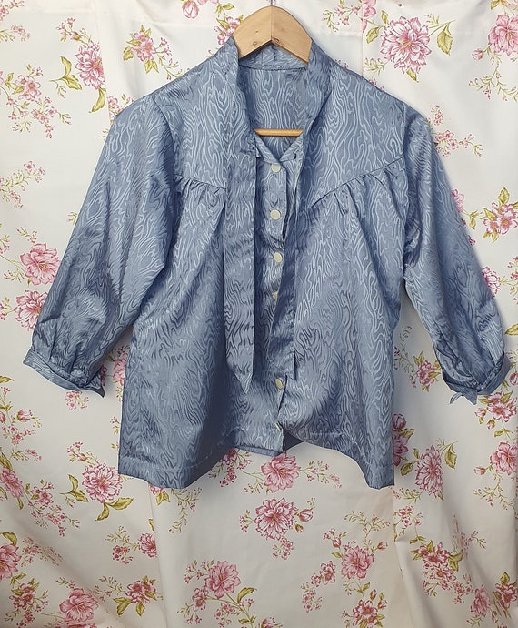 Vintage slate blue gray wood grain pattern polyester … - Gem