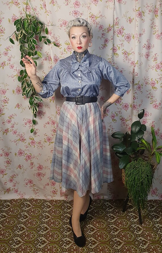 Vintage slate blue gray wood grain pattern polyester … - Gem