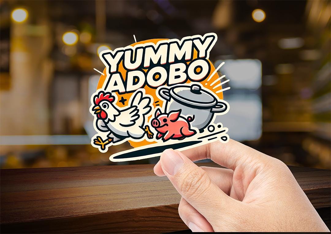 Filipino Adobo Vinyl Sticker: Pinoy Foodie Gift - Etsy