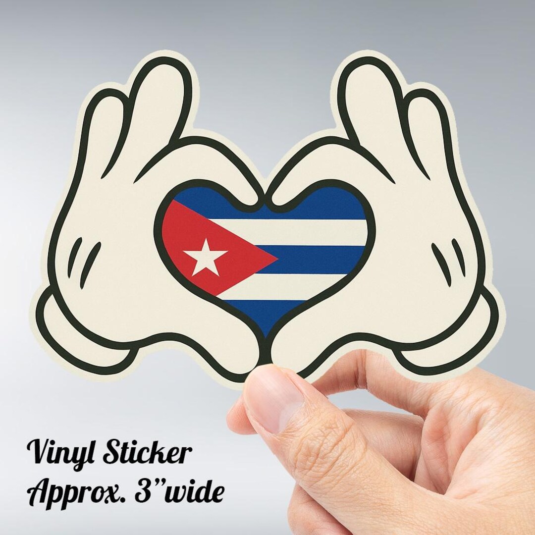 Heart Hands Cuba Sticker – Cuban Flag Love & Pride – Travel, Culture ...