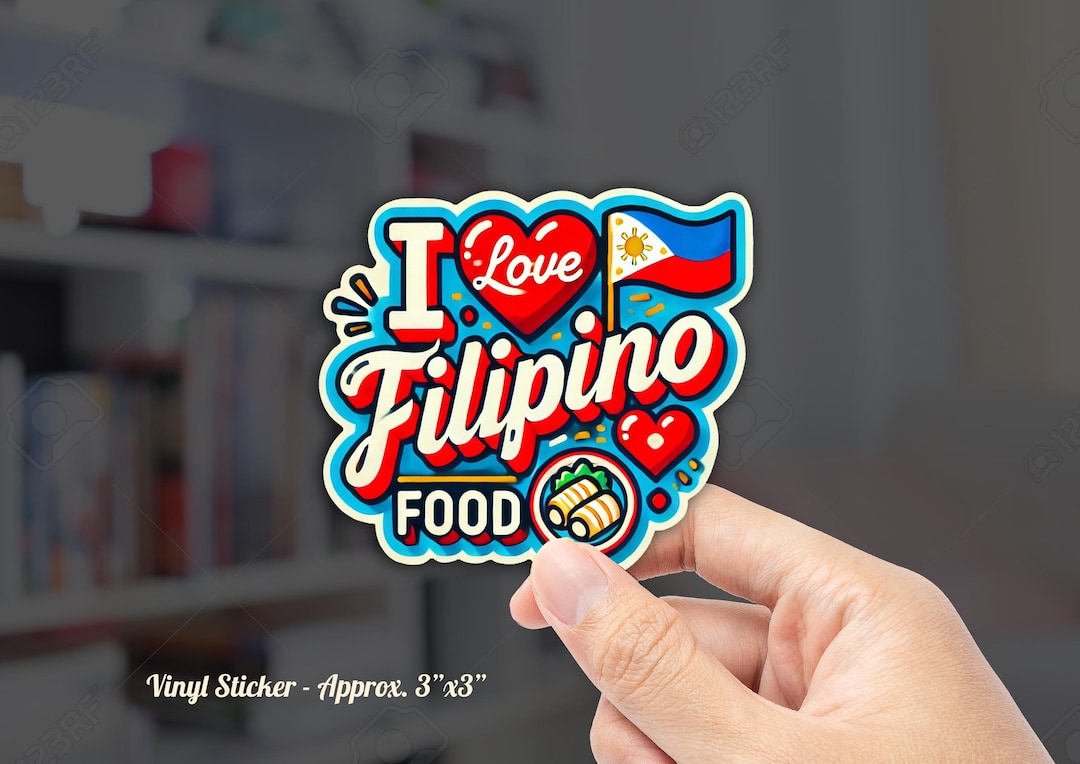 I Love Filipino Food Sticker: Funny Pinoy Cuisine Decal - Etsy