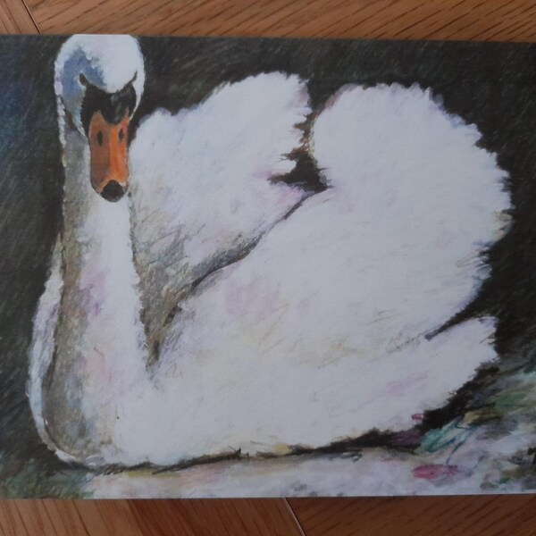 Swan Greeting Card - Etsy