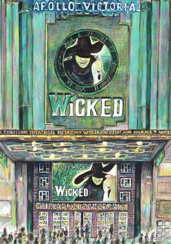 Printable artwork of the Wicked theatre in London | Etsy