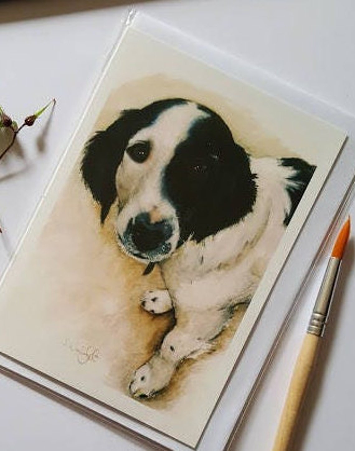Black and White Dog A6 Greetings Card - Etsy