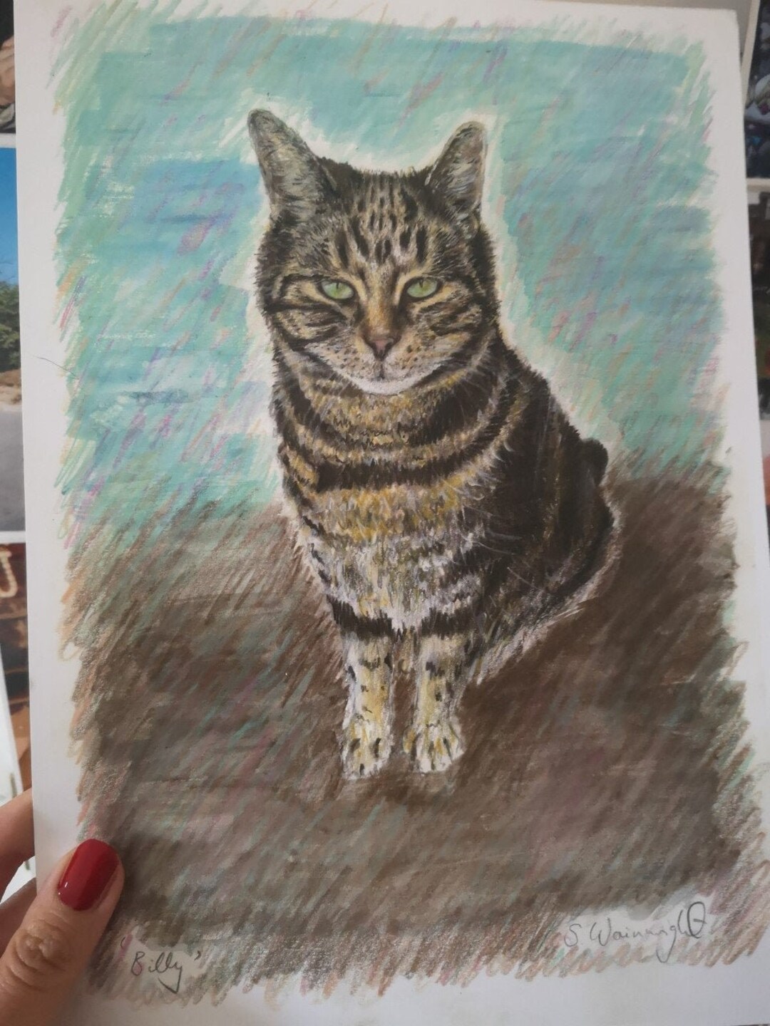 A4 Art Print With Portrait of a Tabby Cat - Etsy