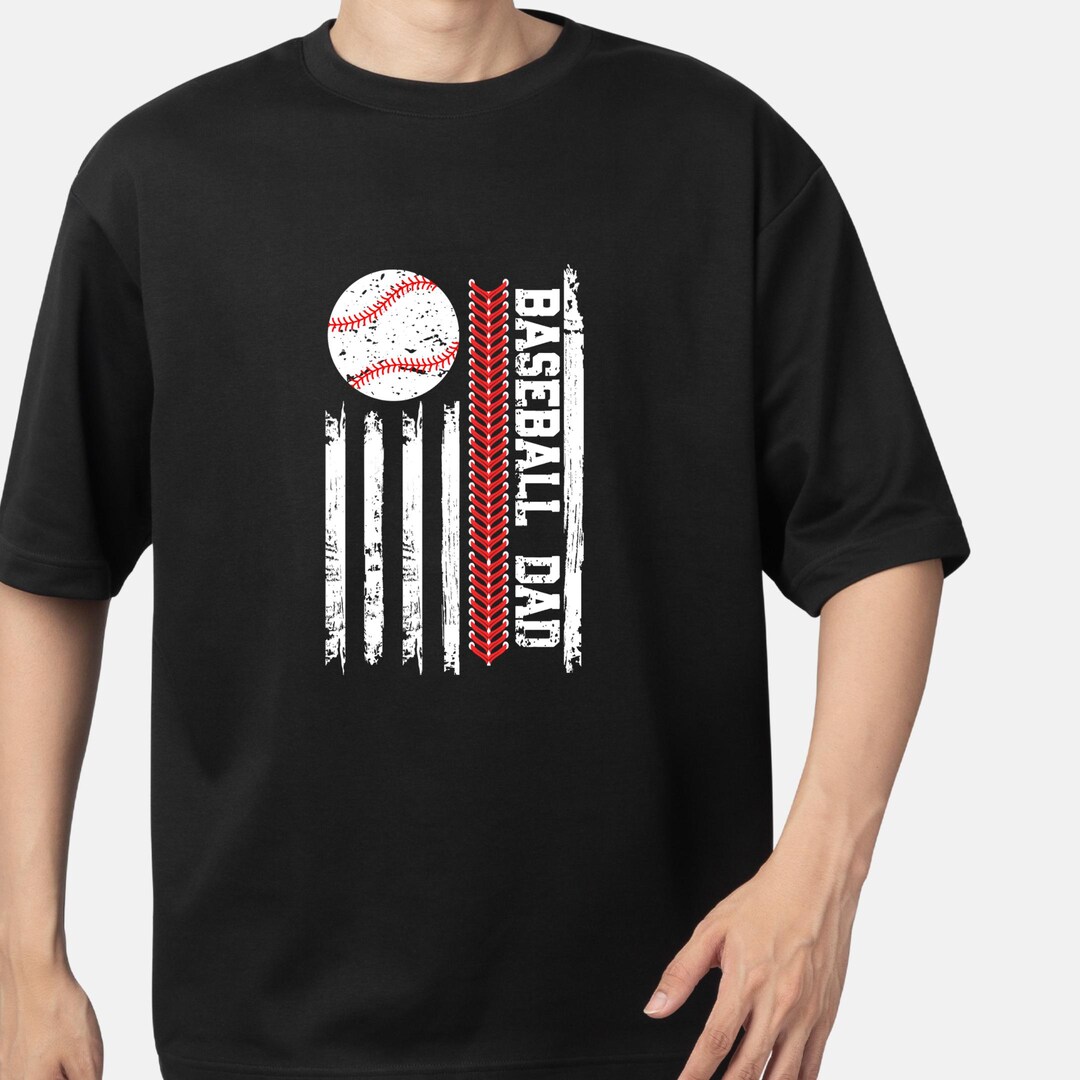 Baseball Dad American Flag,baseball Patriotic, Distressed USA Baseball ...