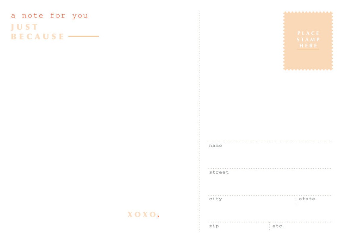 Just Because Postcards - Etsy