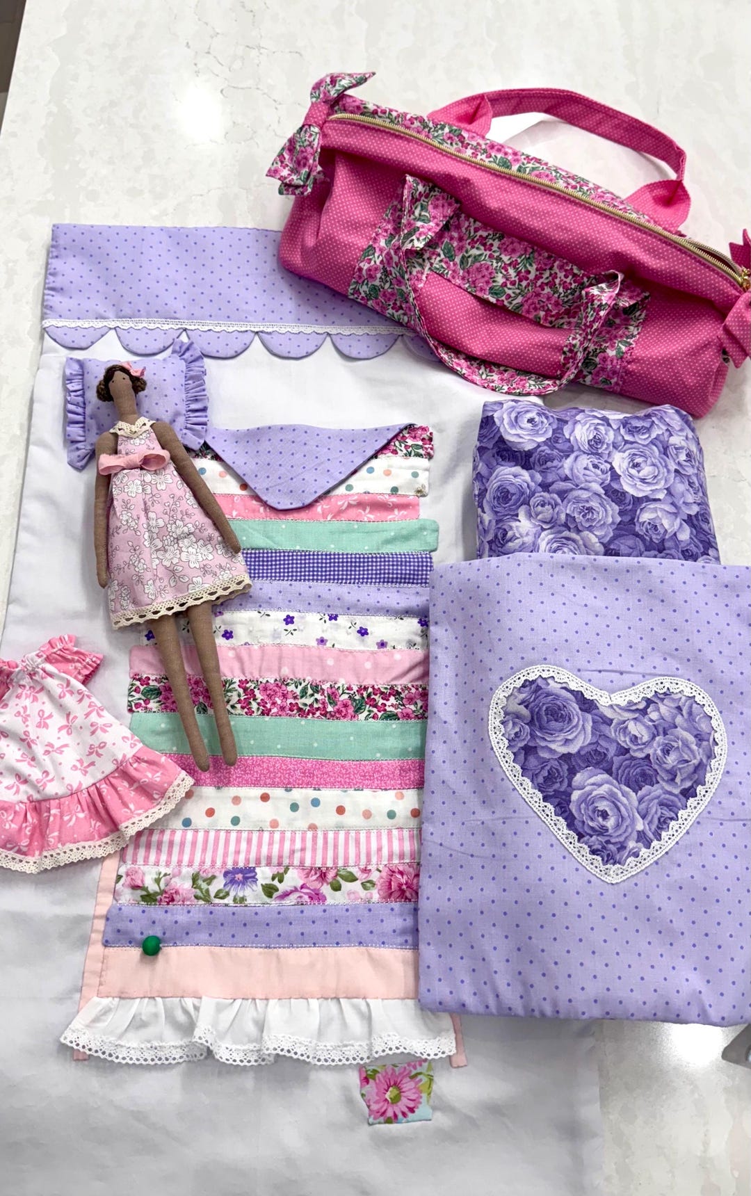 Tilda Doll Set With Bedding, Bag and Nightgown, Birthday Gift for Girl ...