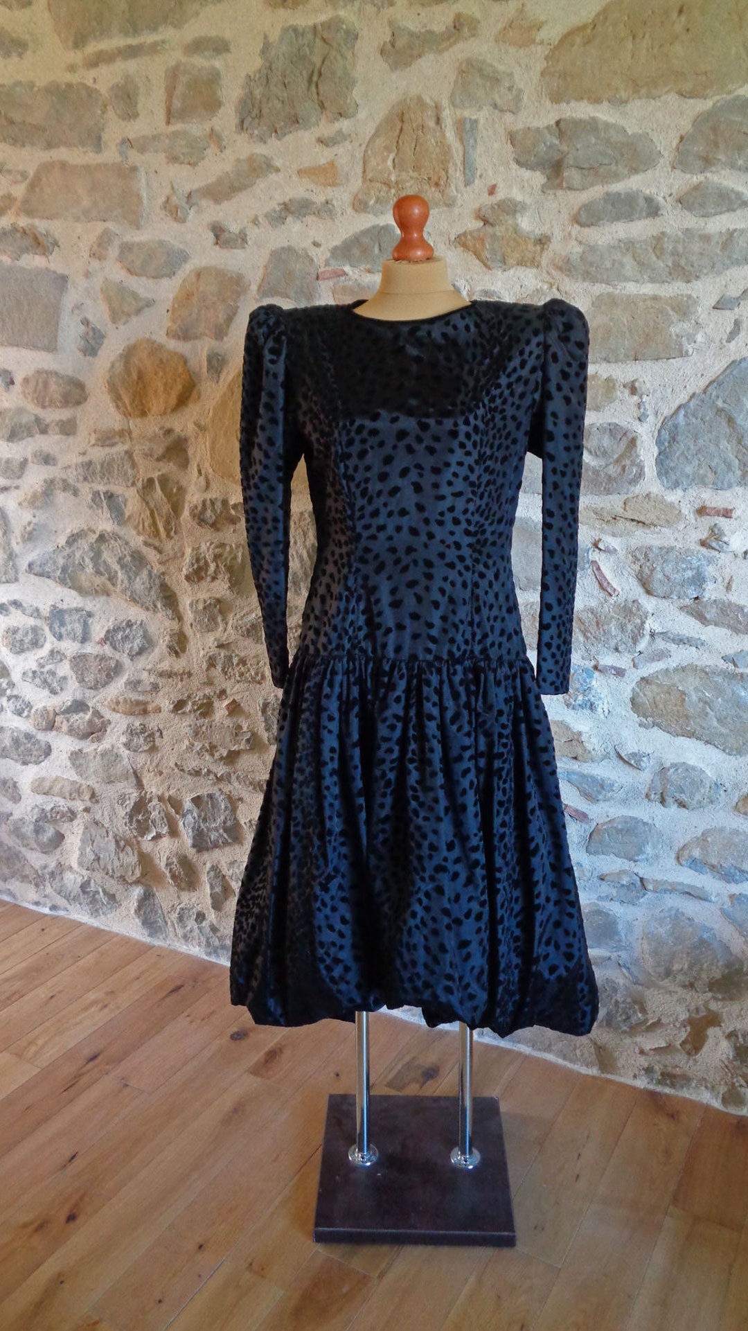 80s Black Puffball Bubble Dress by Scherrer Boutique Paris - Etsy