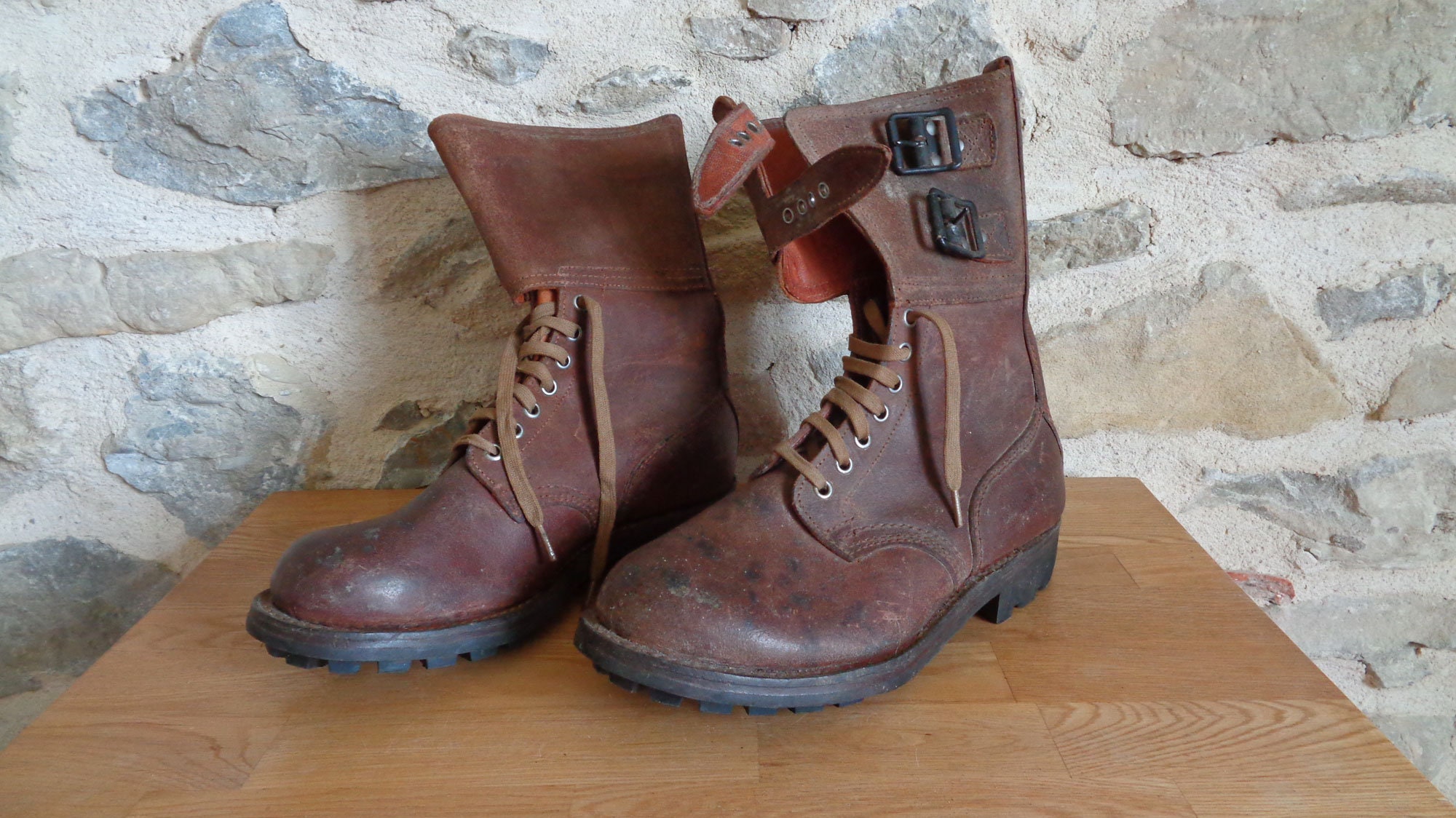 Combat boots French Army Foreign Legion brown leather boots | Etsy