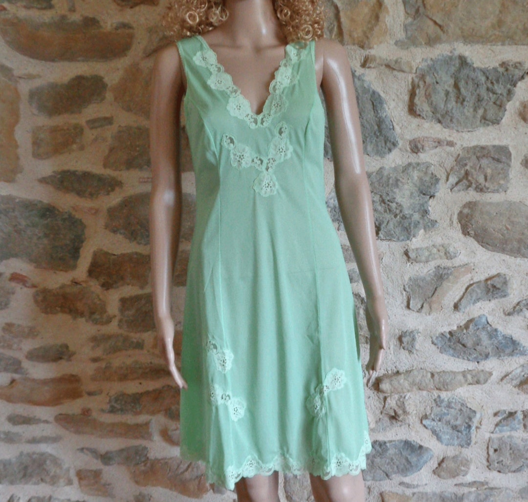 Womens Dress Slip by Elvelyse, Vintage French Lingerie, Size FR42, 35 ...