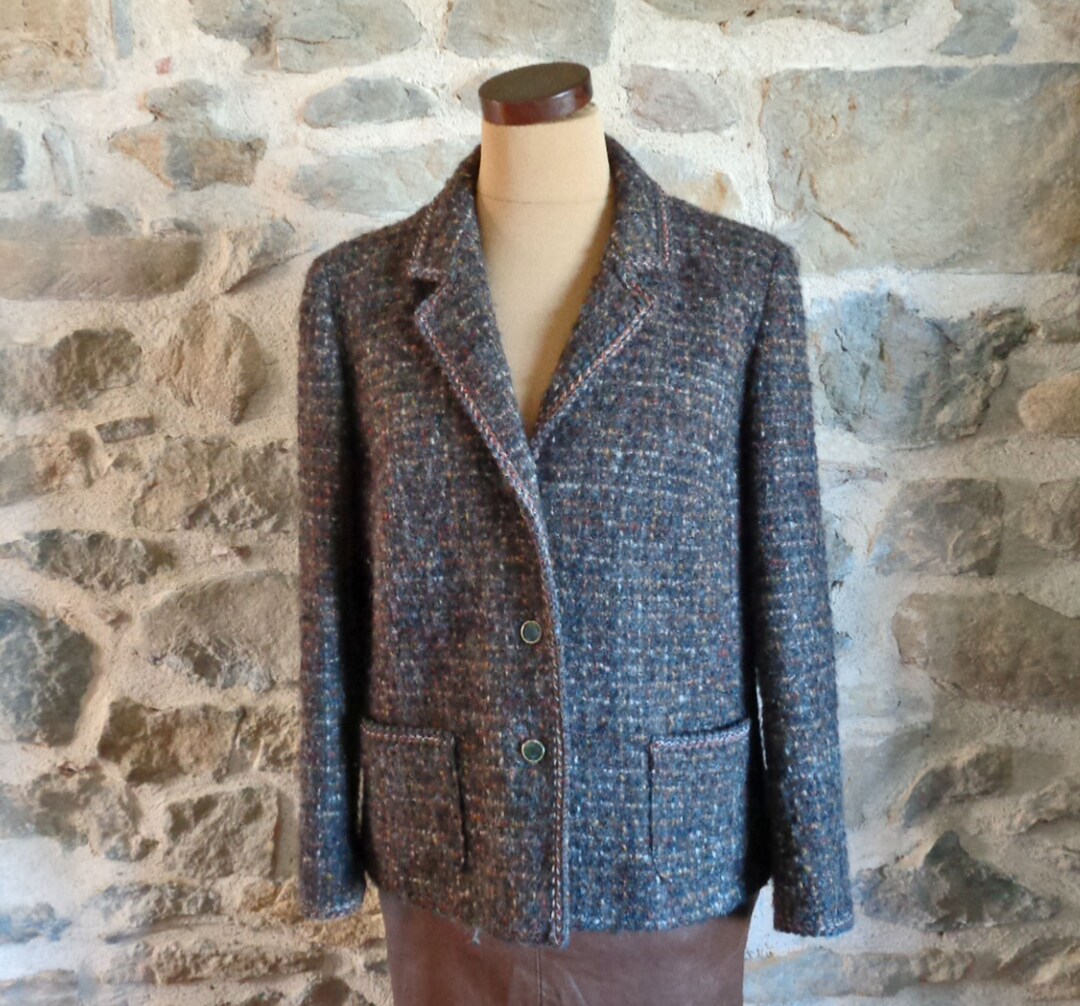 Brown Tweed Jacket, Warm Wool Jacket, Weinberg Paris - Etsy