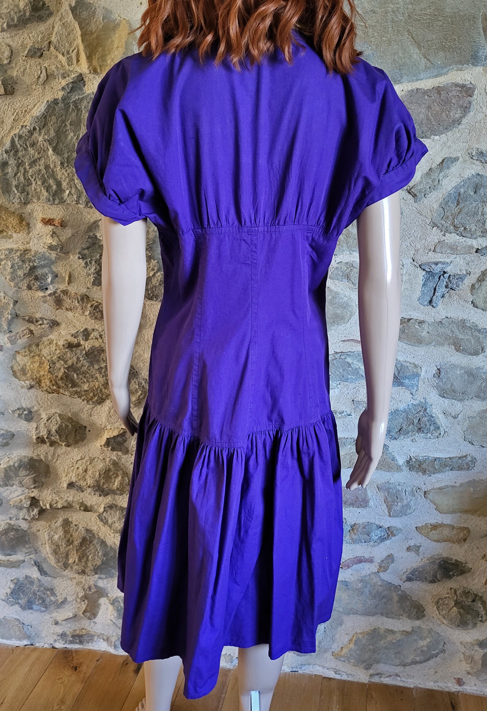 80s Purple Dress, Dropped Waist Dress - Etsy