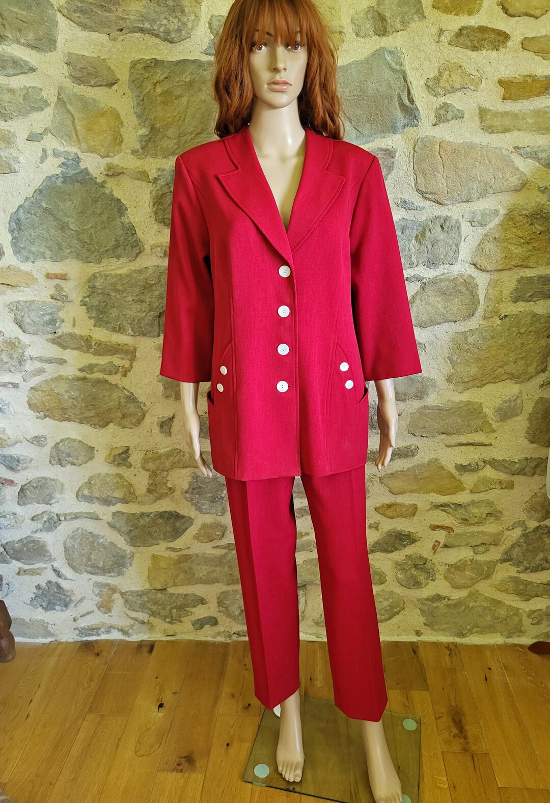 Karting Bright Red Pants Suit, Size FR 42 - Etsy