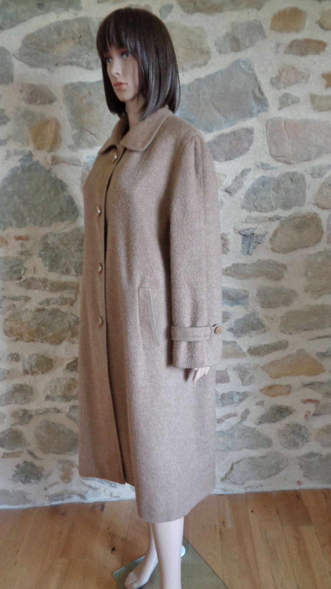 Abrigo loden abrigo de mujer beige abrigo de invierno de | Etsy