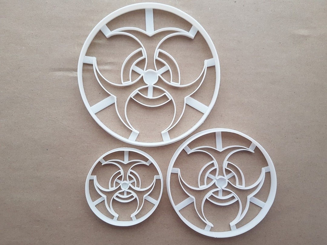Biohazard Sign Symbol Shape Cookie Cutter Dough Biscuit Pastry Fondant ...