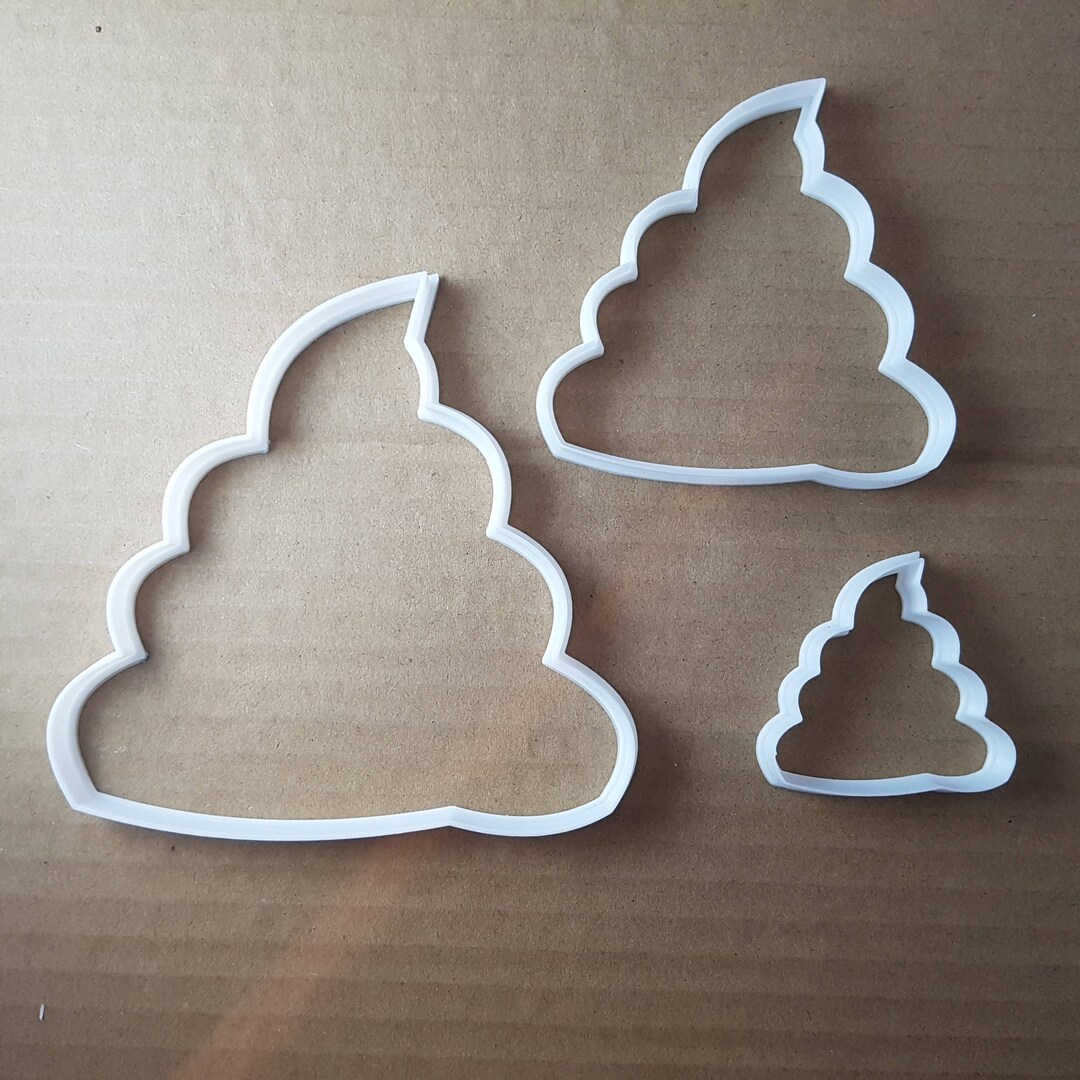 Poo Emoji Text Smile Shape Cookie Cutter Funny Biscuit Dough Stencil ...