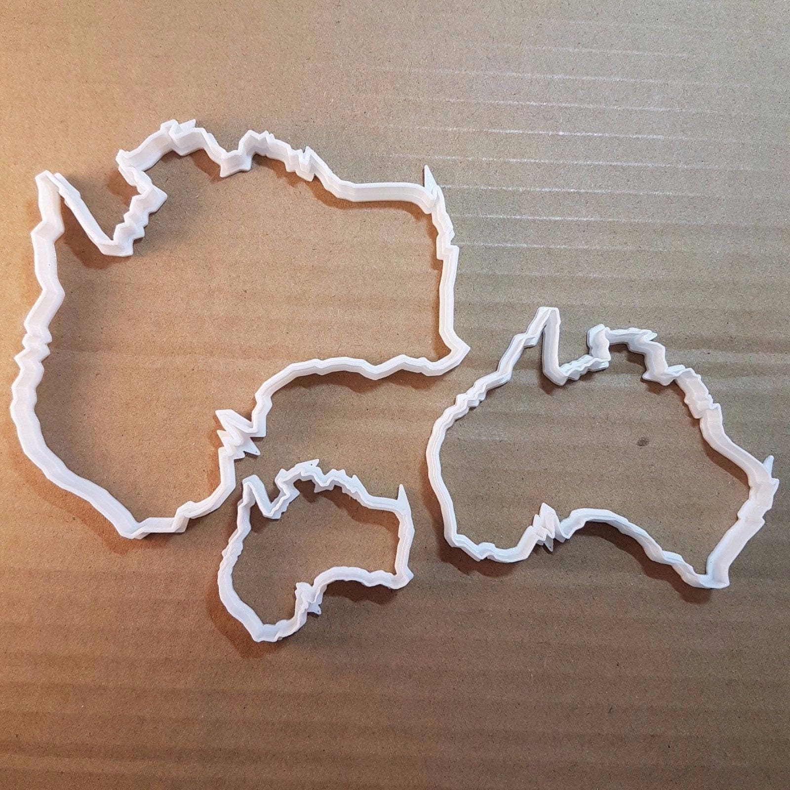 Australia Map Australian Shape Cookie Cutter Dough Atlas | Etsy