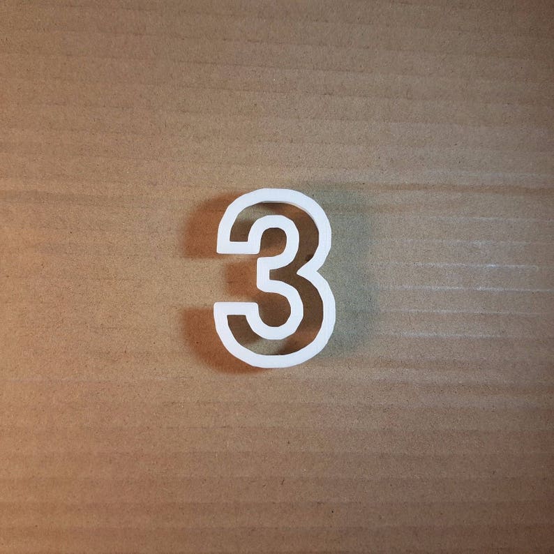 Three 3 Number Digit Shape Cookie Cutter Dough Biscuit Pastry Fondant ...