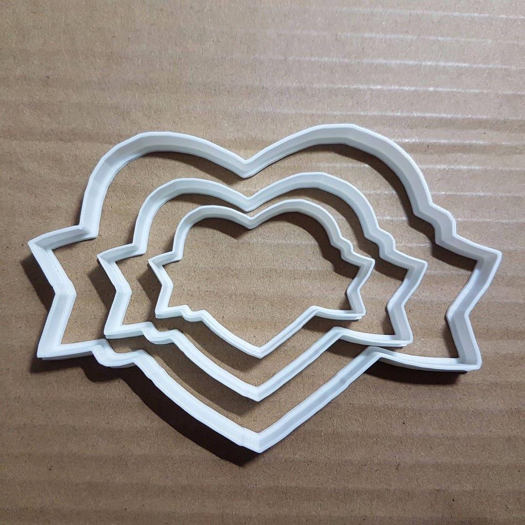 Heart Tattoo Ribbon Biker Shape Cookie Cutter Dough Biscuit Pastry ...