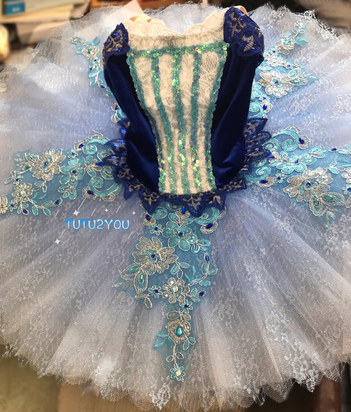 B-016 Professional Blue Platter Ballet Tutu YAGP - Etsy