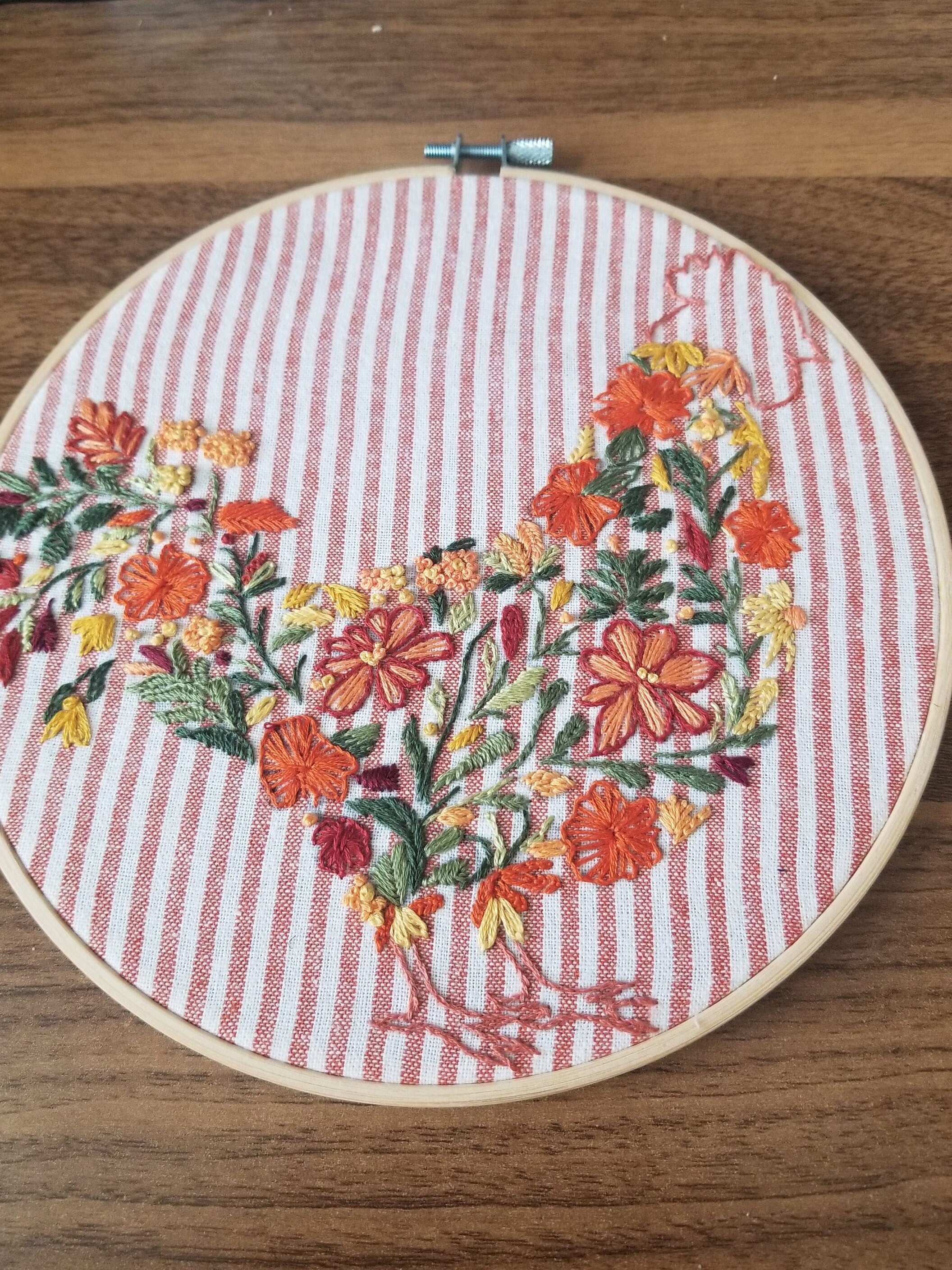 Floral Chicken Embroidery - Etsy