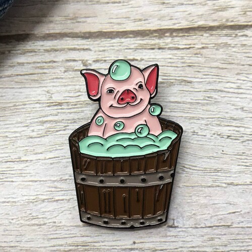 Baby Pig in Blanket Enamel Pin Gift Lapel Pin Badge - Etsy