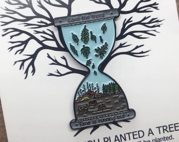 One Pin Sold One Tree Planted Save the Trees Enamel Pin - Etsy