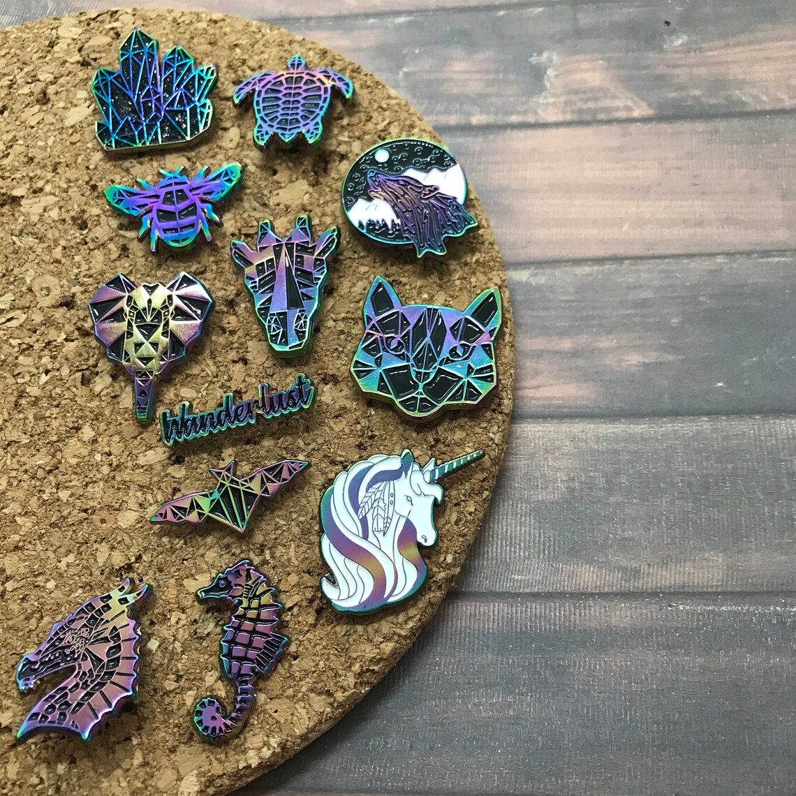 Rainbow Metal Cat Enamel Pin | Badge Multi Chrome Gift - Etsy
