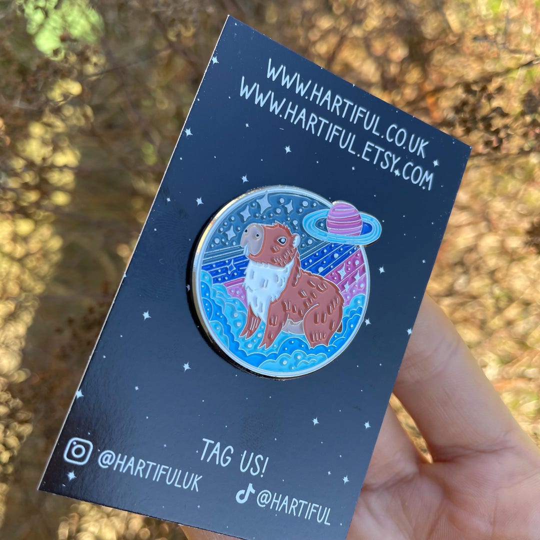 Capybara Galaxy Enamel Pin – Space Animal Lover Gift, Cute Cosmic Capy ...