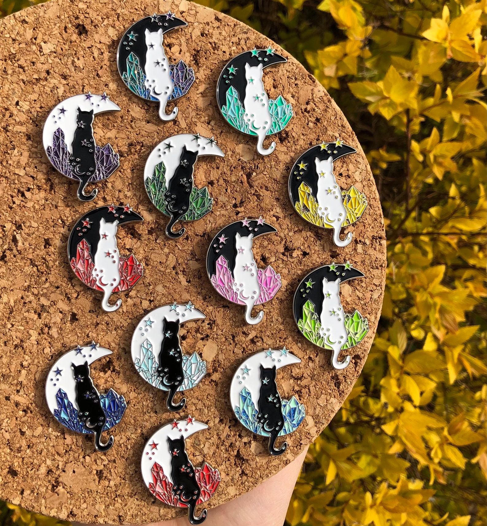 Celestial Cat Birthstone Crystal Enamel Pin Lapel Pin Badge - Etsy