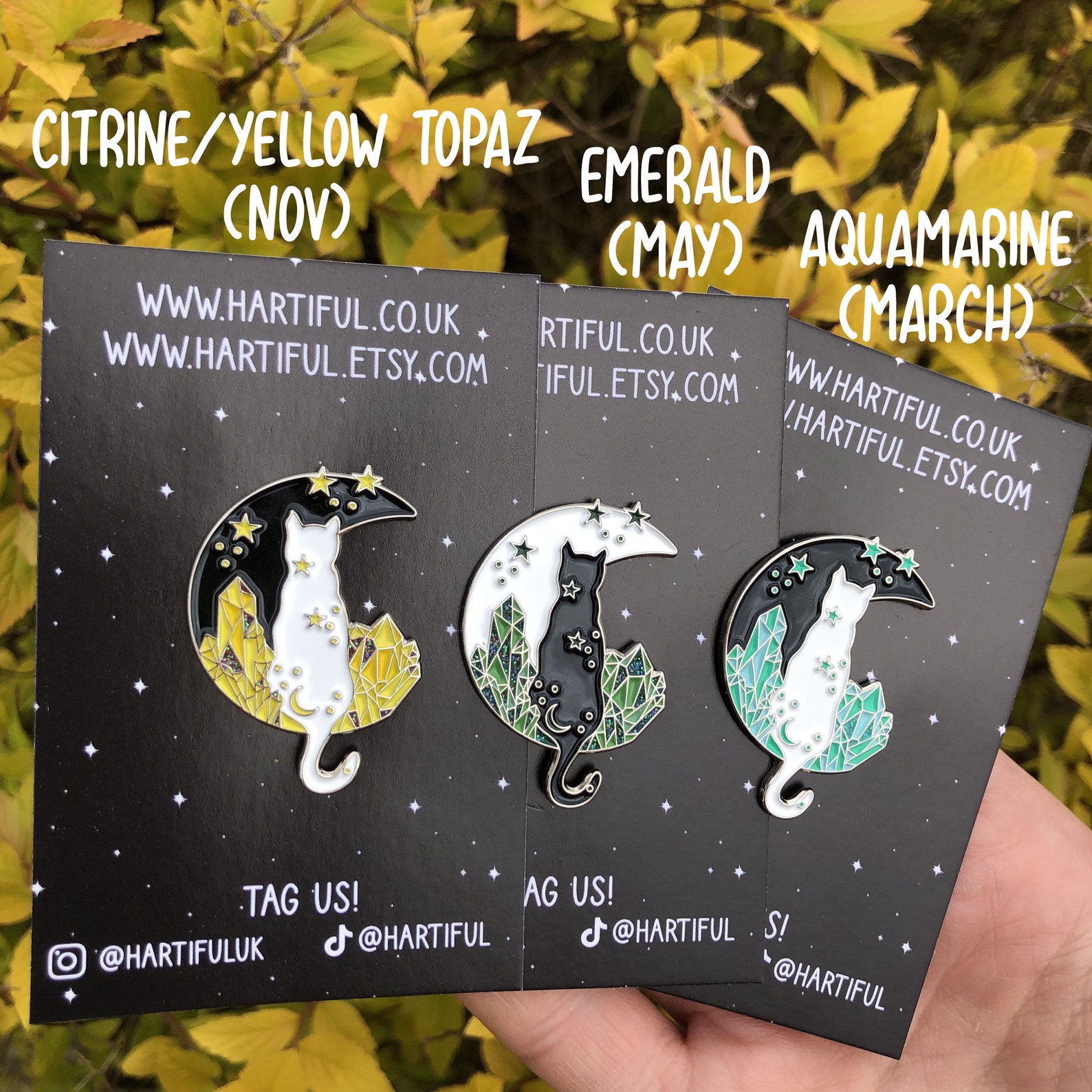 Celestial Cat Birthstone Crystal Enamel Pin Lapel Pin Badge - Etsy