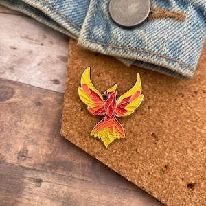 Phoenix With Glitter Tail Enamel Pin | Lapel Pin, Badge | Gift - Etsy