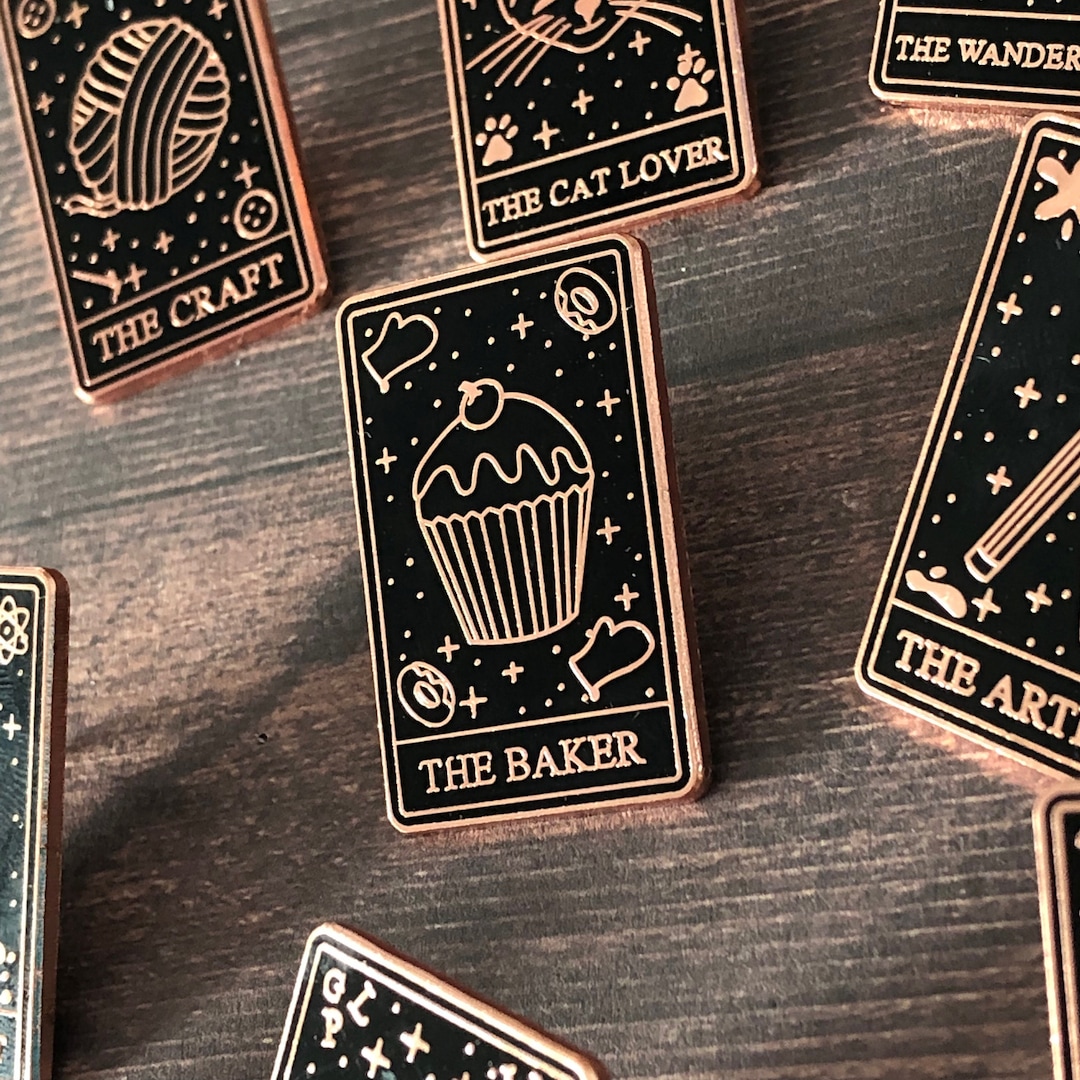 Baker Tarot Card Enamel Pin: Rose Gold Baking Gift - Etsy