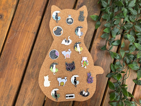 Cat Pin Board Enamel Pin Display Cork Board | Etsy