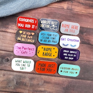 Personalised Design Your BIG Rectangle Enamel Pin | Customised Pin ...