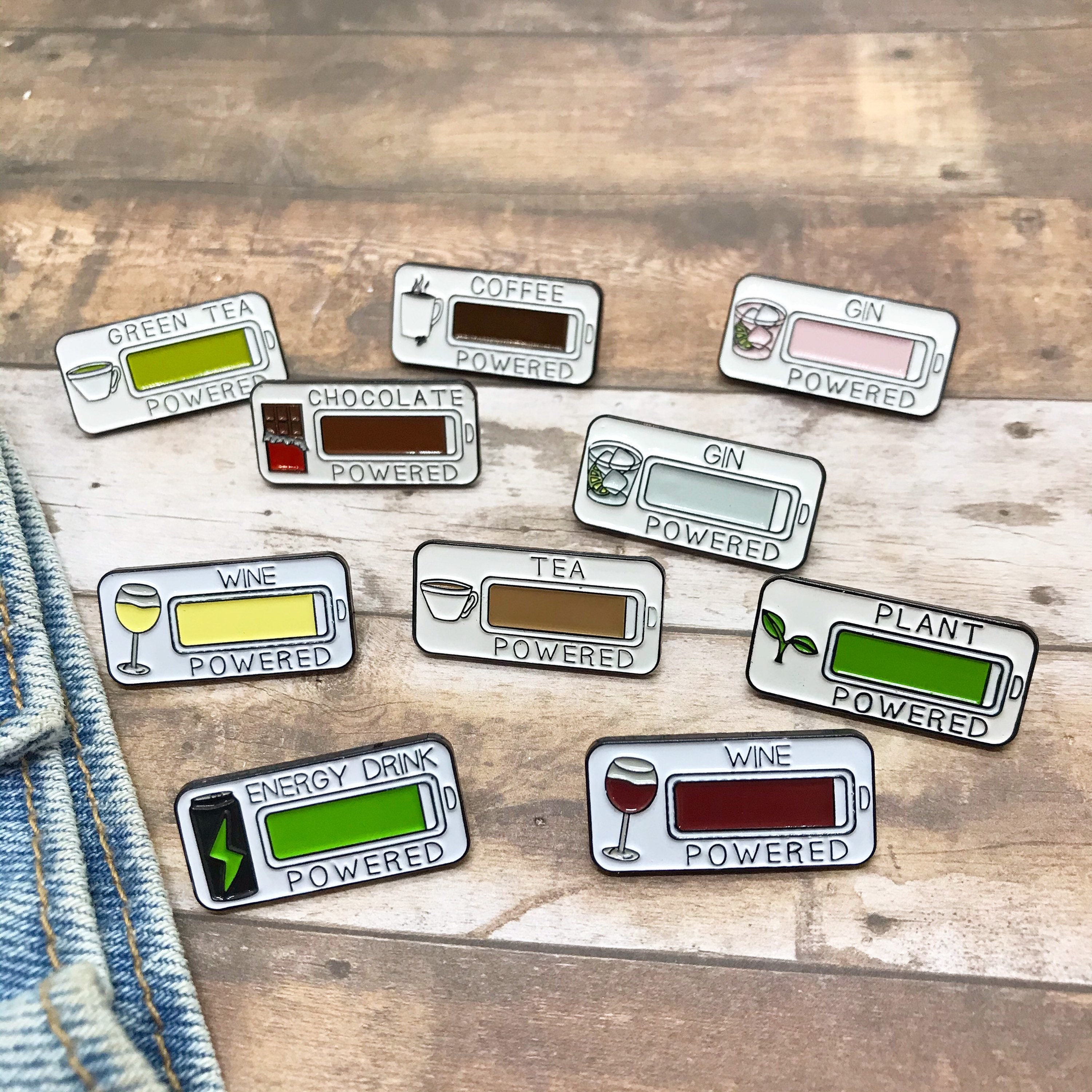 Wine Powered Enamel Pin Stocking Filler T Lapel Pin Etsy
