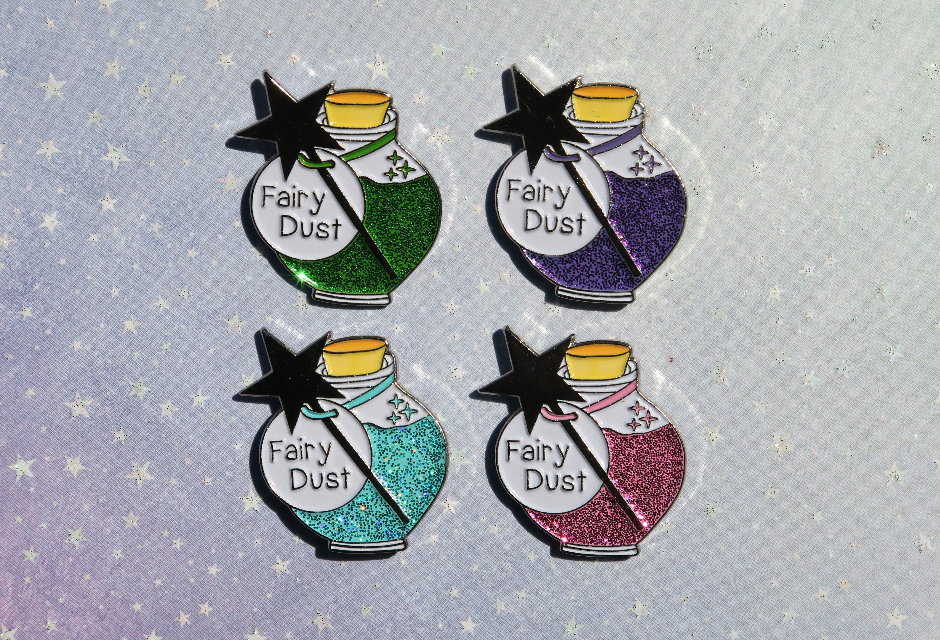 Fairy Dust Jar Enamel Pin with Glitter | Magic, Fantast, Pixie