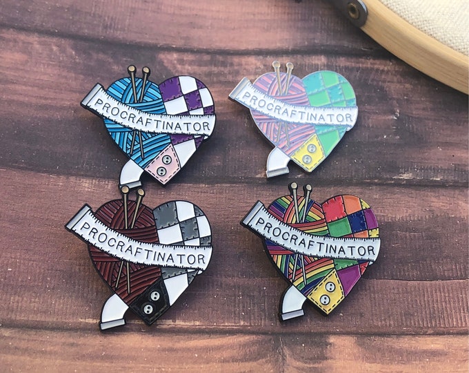 Sip Sip Knit Gold Plated Hard Enamel Pin Knitters Flair - Etsy