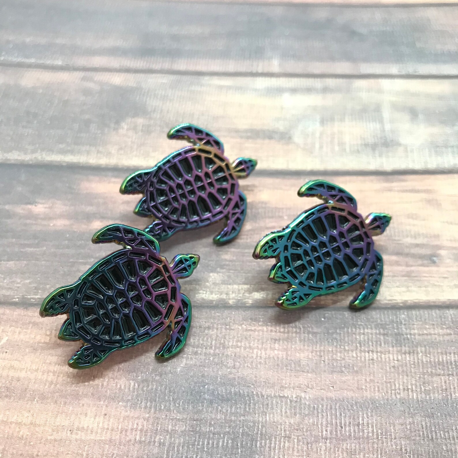 Rainbow Metal Turtle Enamel Pin Badge Multi Chrome Gift - Etsy