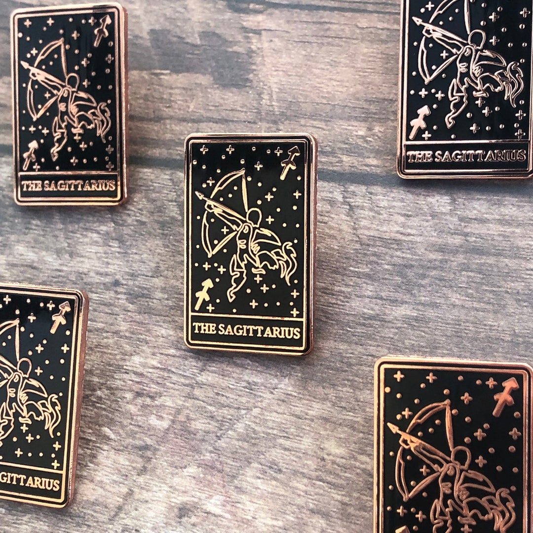 The Sagittarius Enamel Pin | Tarot Horoscope Cards | Gift | Badge | - Etsy